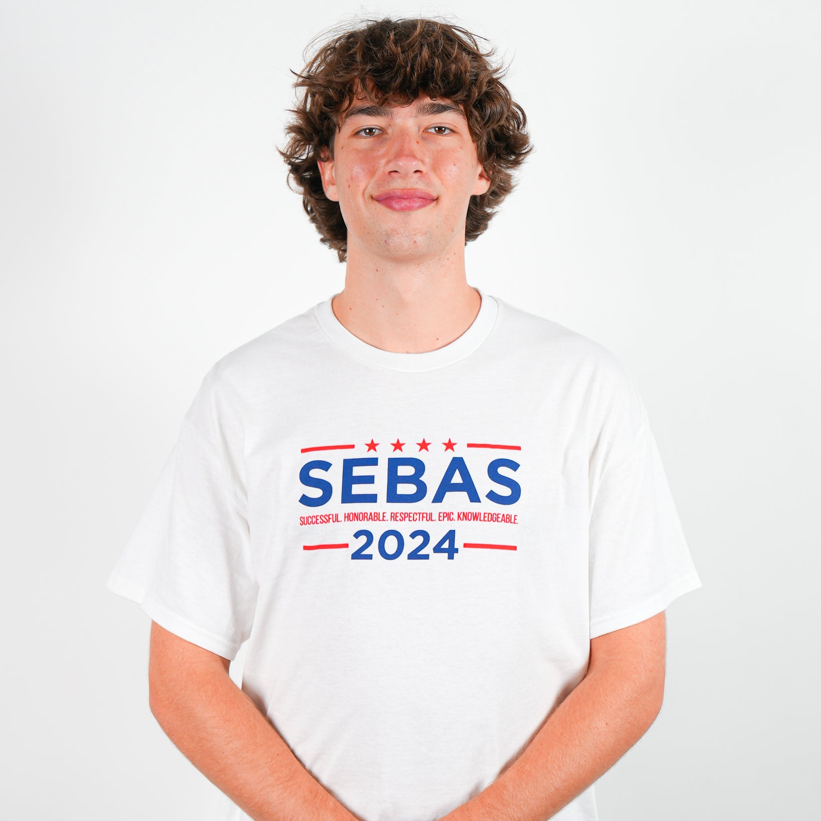 Sebas for President 2024 White Tee – BAYLEN LEVINE