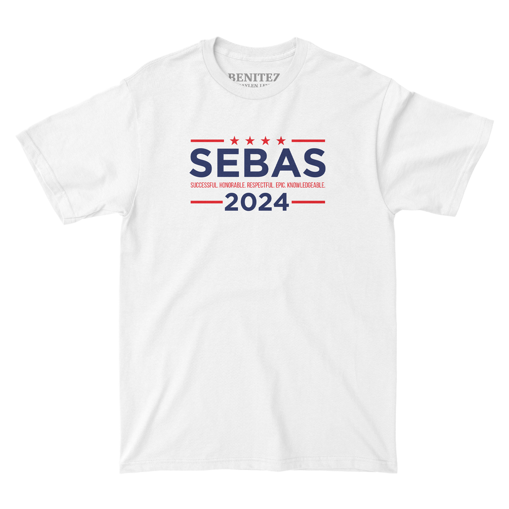 Sebas for President 2024 White Tee – BAYLEN LEVINE